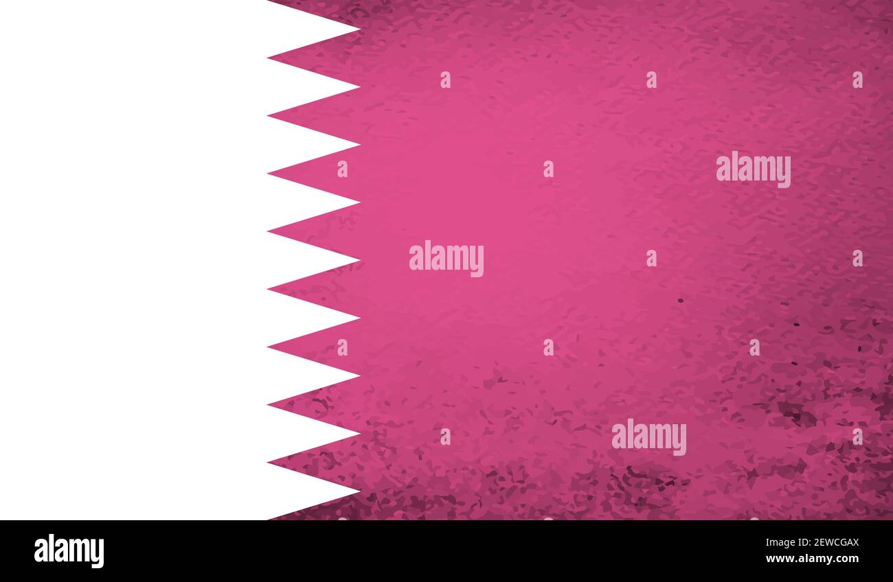 Qatar flag with waving grunge texture. Vector background Stock Vector ...