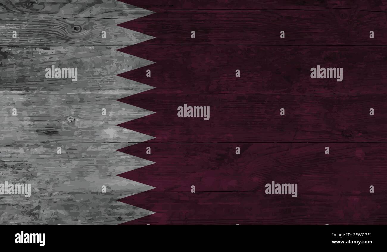 Qatar flag with waving grunge texture. Vector background Stock Vector ...