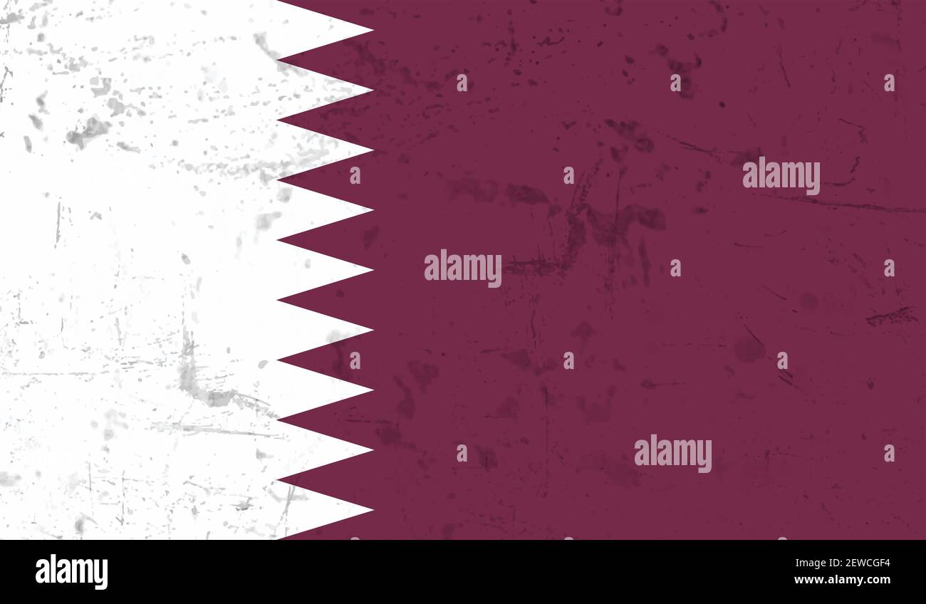 Qatar flag with waving grunge texture. Vector background Stock Vector ...
