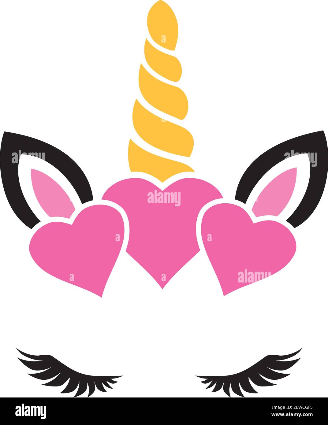 vector illustration of a cute unicorn face Stock Vector Image & Art - Alamy