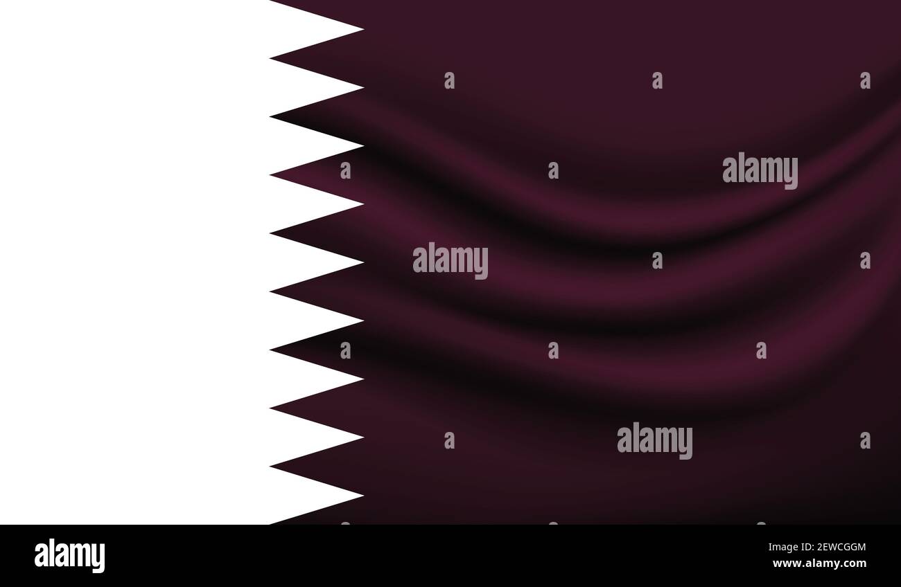 Qatar flag with waving grunge texture. Vector background Stock Vector ...