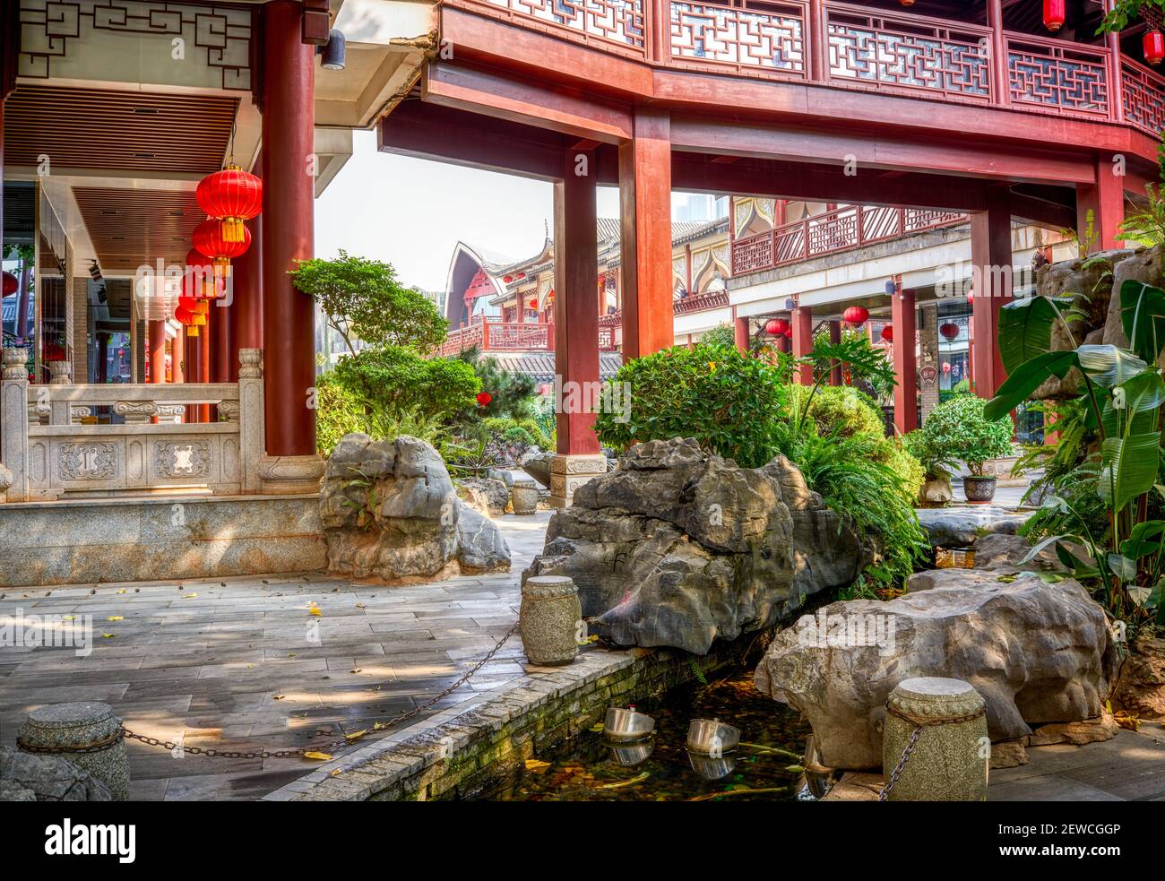 Chinese traditional ancient wooden structure buildings and classical ...