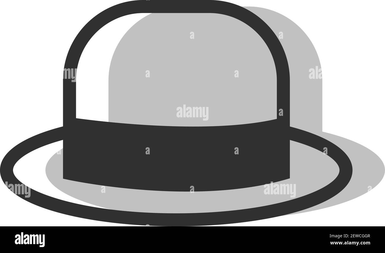 Grey hat, illustration, vector on white background Stock Vector Image ...