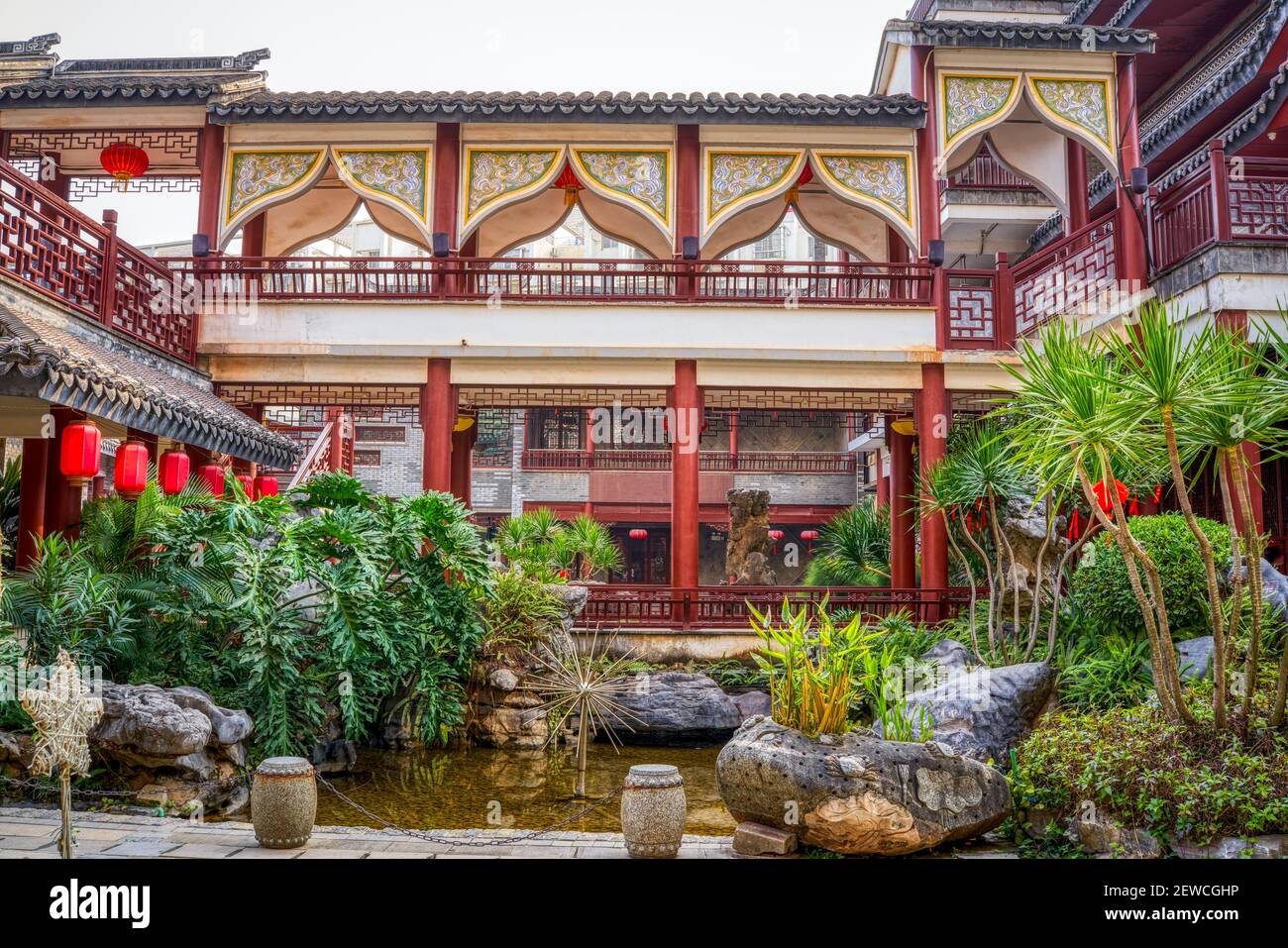 Chinese traditional ancient wooden structure buildings and classical ...