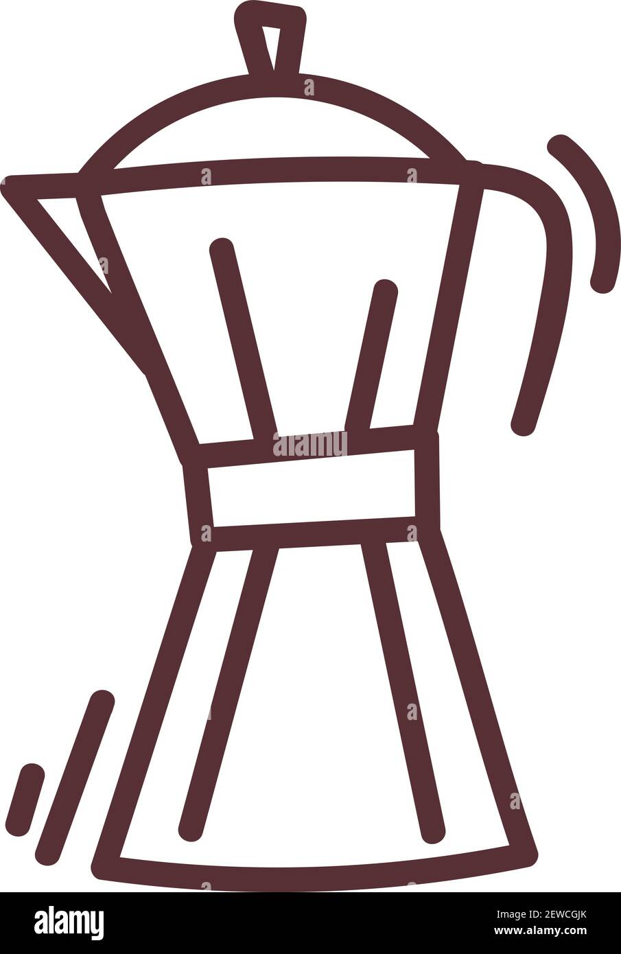 White background sketch kettle Cut Out Stock Images & Pictures - Alamy