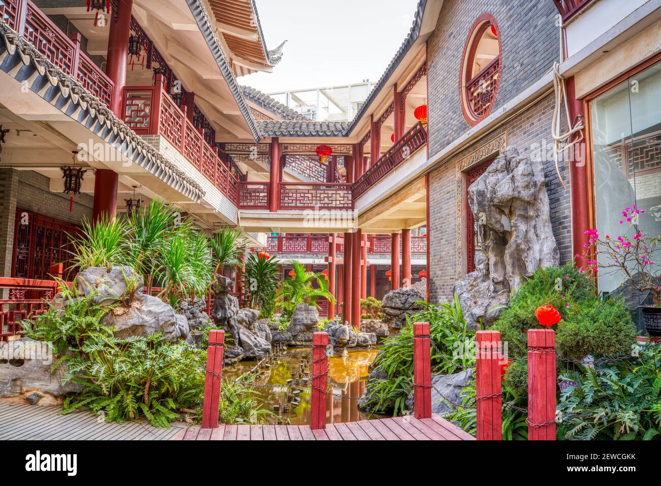 Chinese traditional ancient wooden structure buildings and classical ...