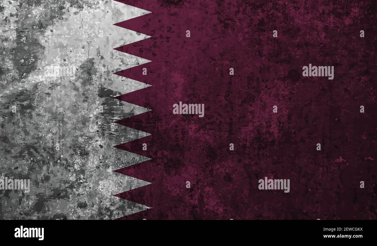 Qatar flag with waving grunge texture. Vector background Stock Vector ...