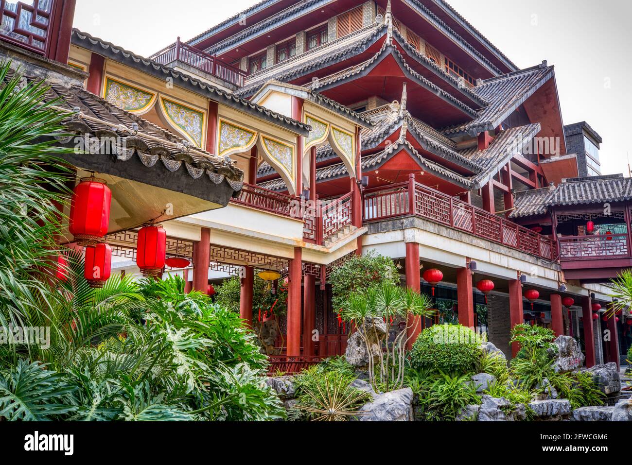 Chinese traditional ancient wooden structure buildings and classical ...