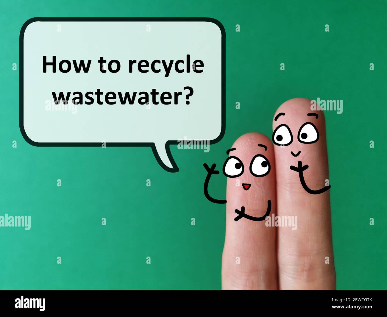 Two fingers are decorated as two person. One of them is asking how to ...