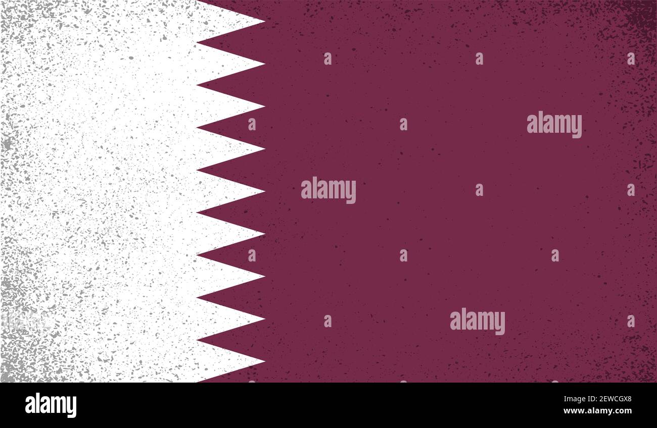 Qatar flag with waving grunge texture. Vector background Stock Vector ...