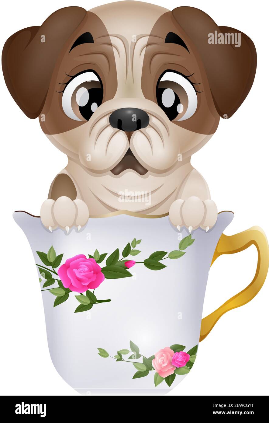 Cute puppy pug cartoon Stock Vector Images - Alamy