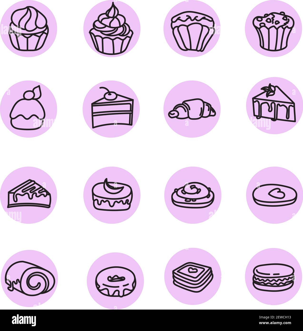 White cream swirl cakes Stock Vector Images - Alamy