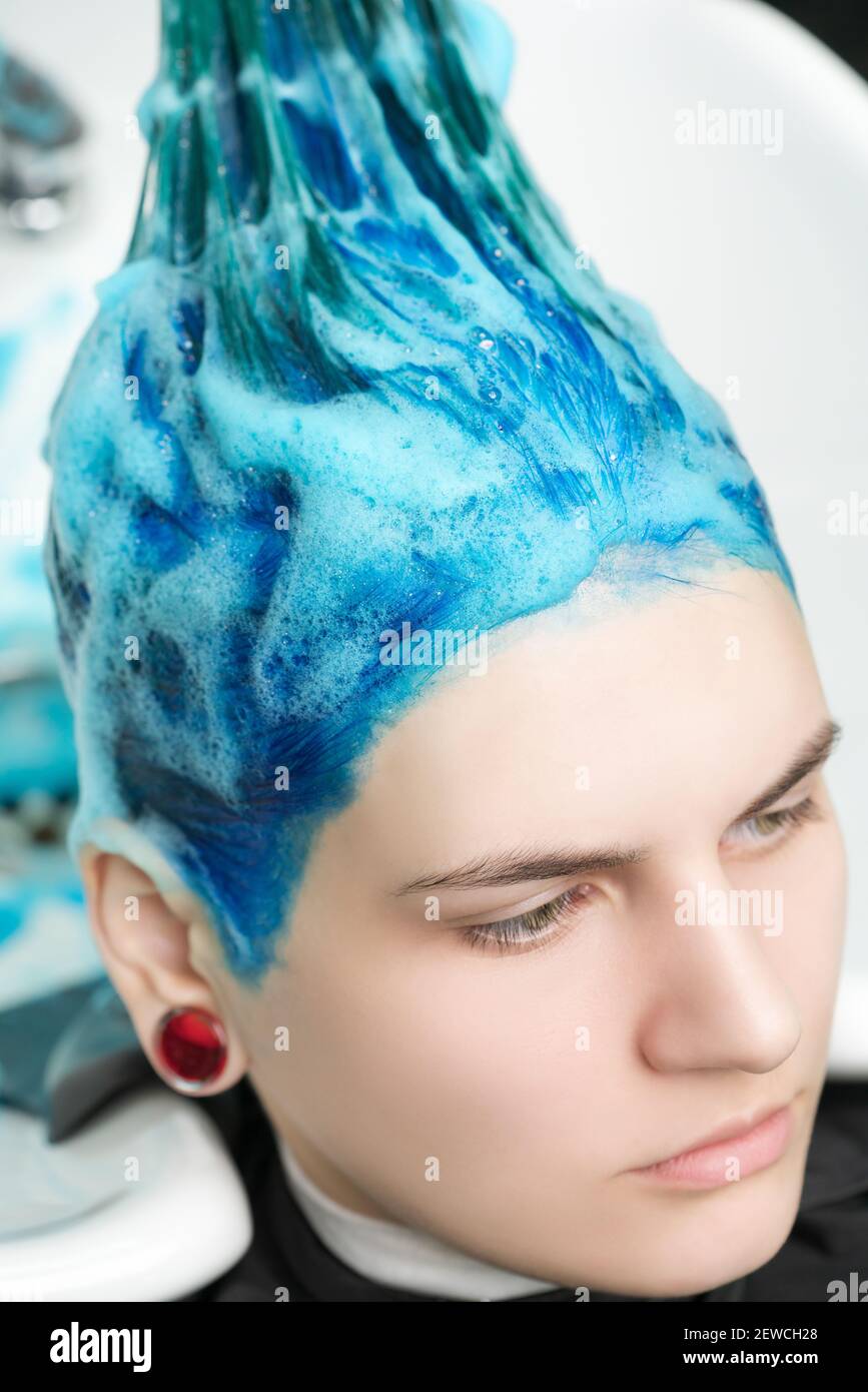 Dyed Blue Hair Men