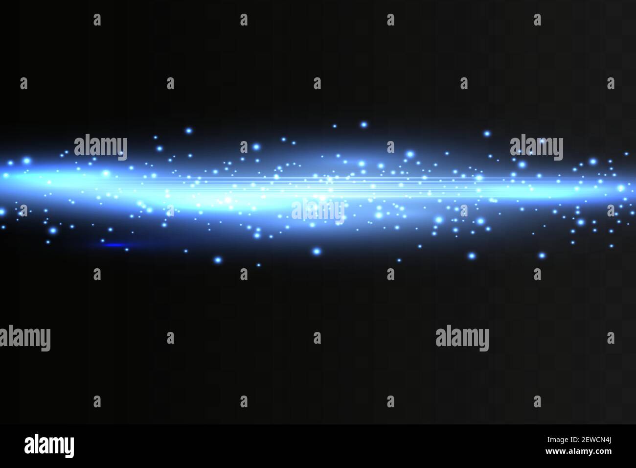 Abstract blue laser beam. Transparent isolated on black background ...