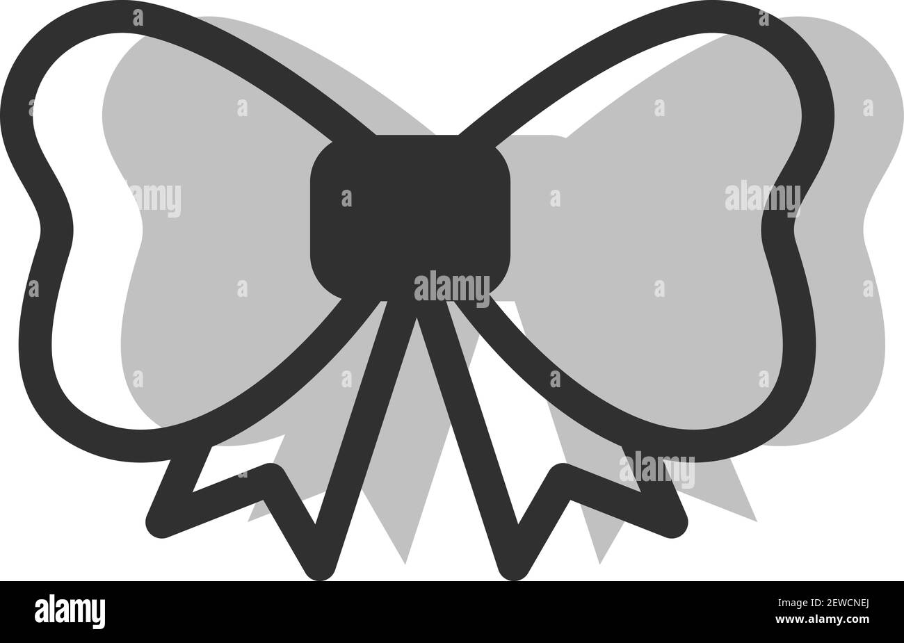 Grey bow, illustration, vector on white background Stock Vector Image ...