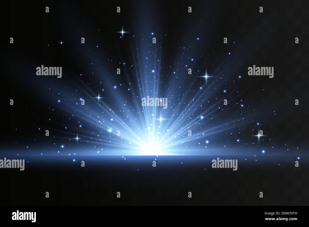 Blue glowing lights effects isolated on background. Glow light effect ...