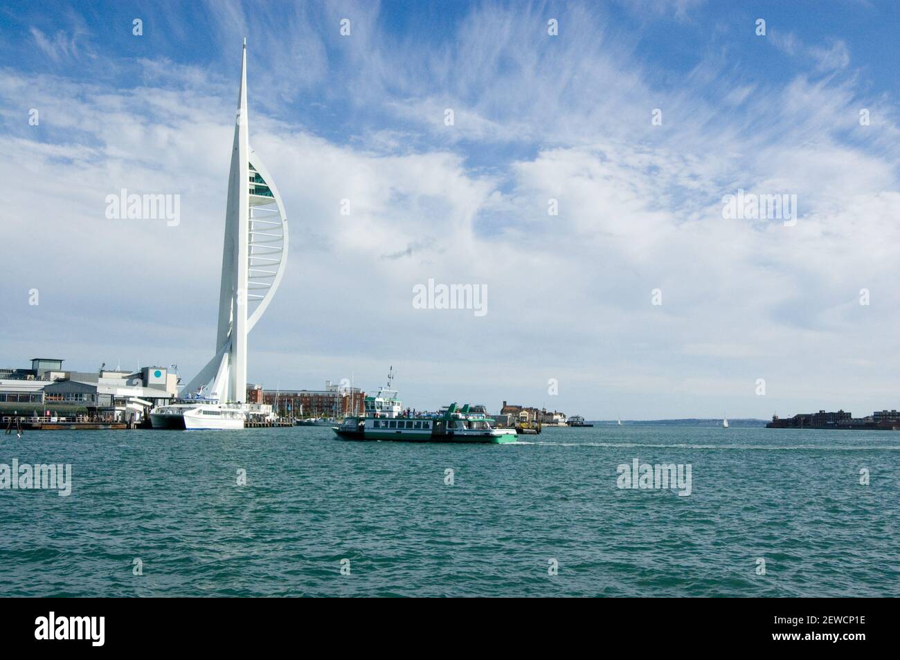View of the landmark Spinnaker Tower overlooking Portsmouth docks and ...