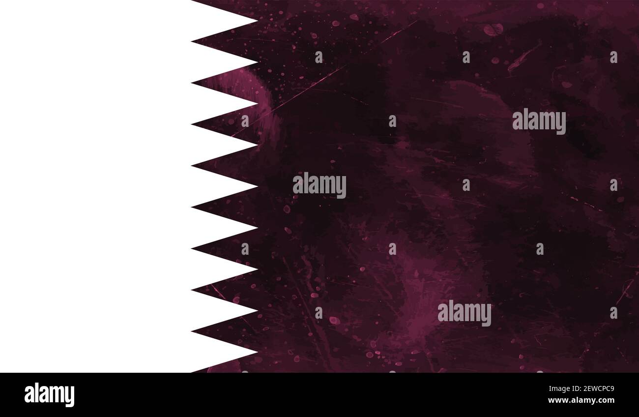 Qatar flag with waving grunge texture. Vector background Stock Vector ...