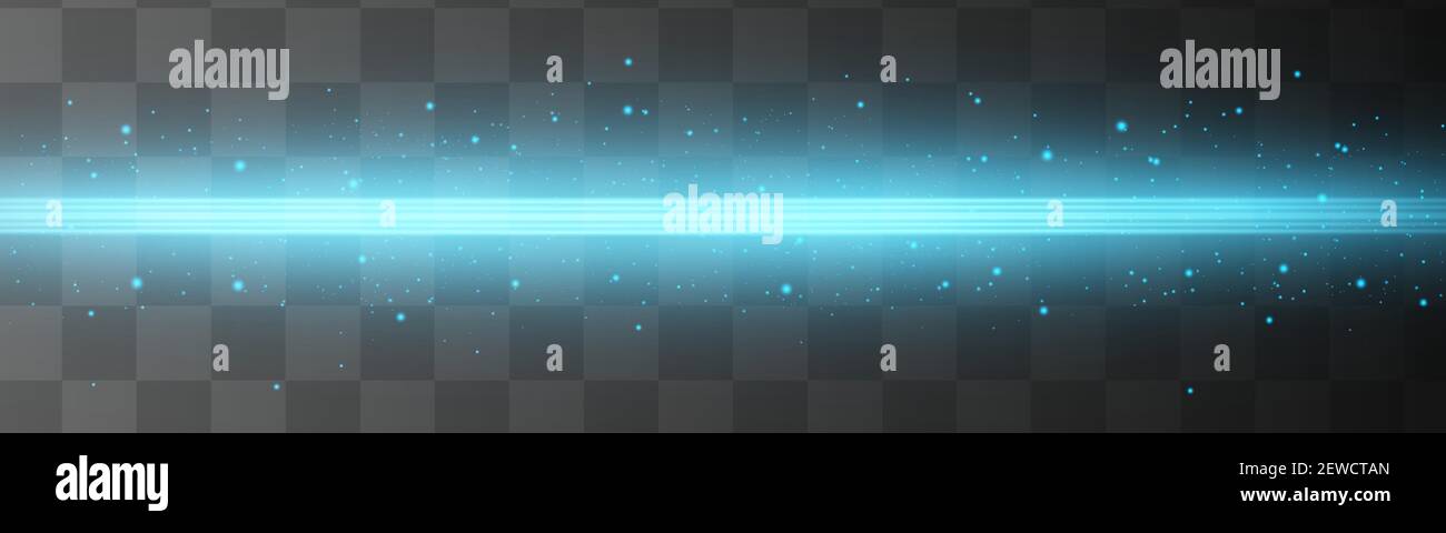 Abstract blue laser beam. Transparent isolated on black background ...