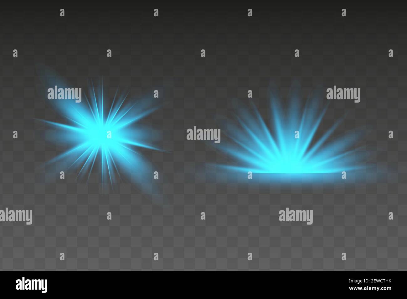 Blue glowing lights effects isolated on background. Glow light effect ...