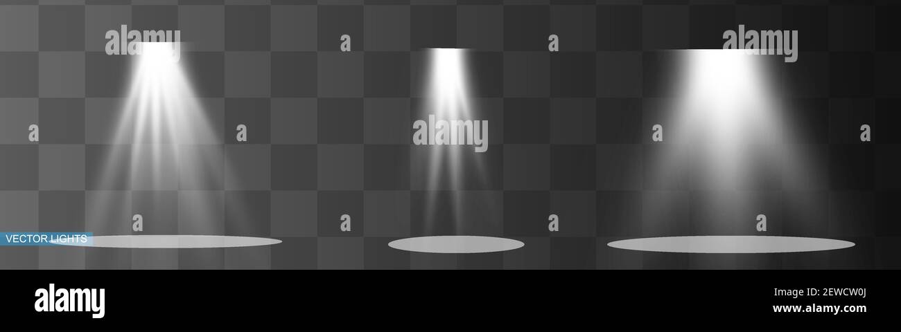 Vector spotlight. Light effect.Glow isolated white transparent light ...
