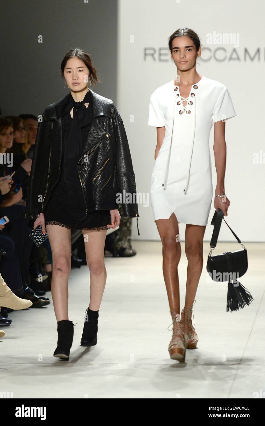 Two Models Walk The Runway Wearing Rebecca Minkoff Fall 2016 During New