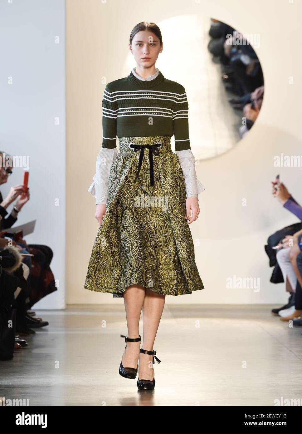Model on the runway during the Suno Fall 2016 Collection, held at ...