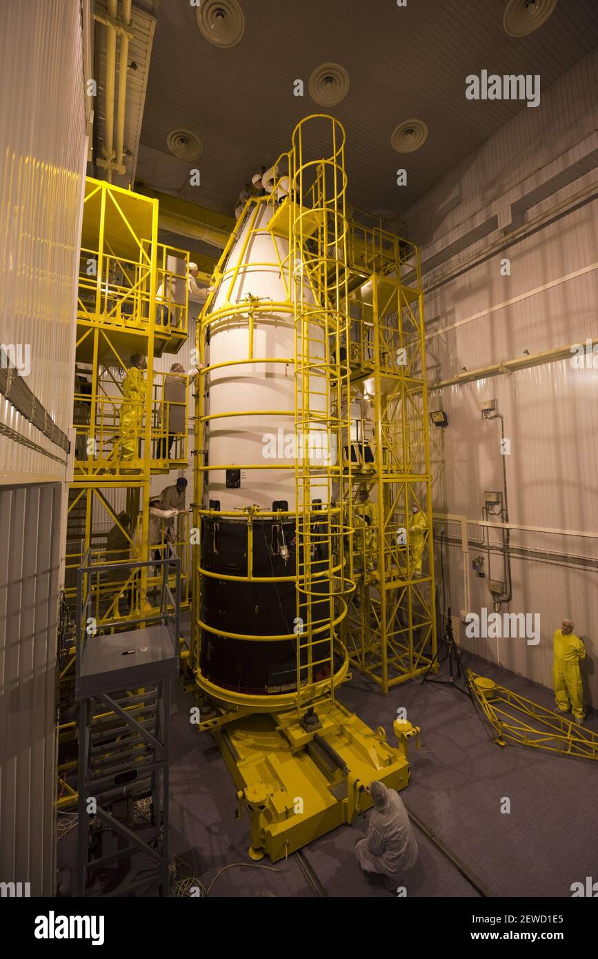 Sentinel-3A satellite encapsulated within its Rockot fairing, on 9 ...