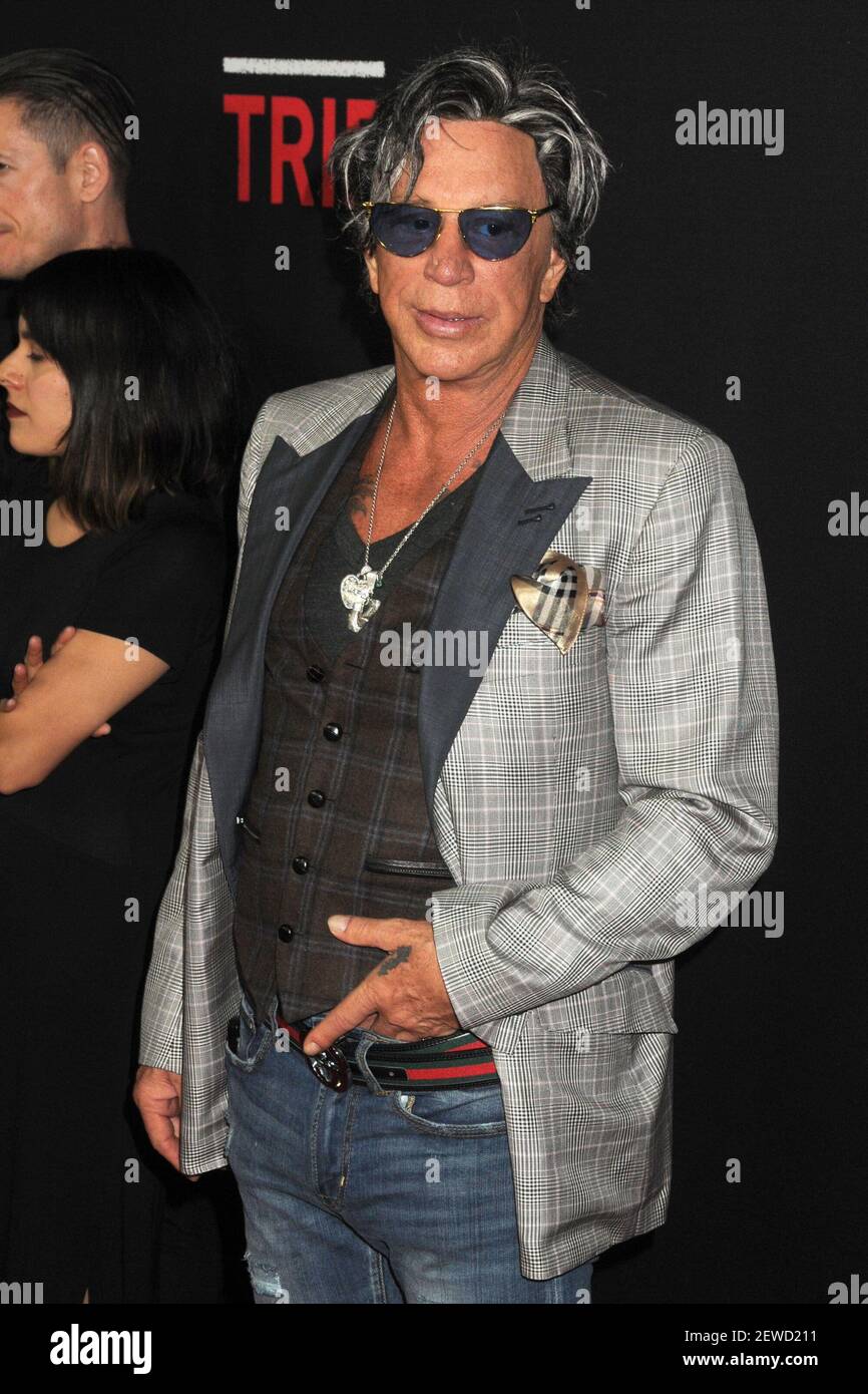 Mickey Rourke attending the "Triple 9" Los Angeles Premiere held at ...