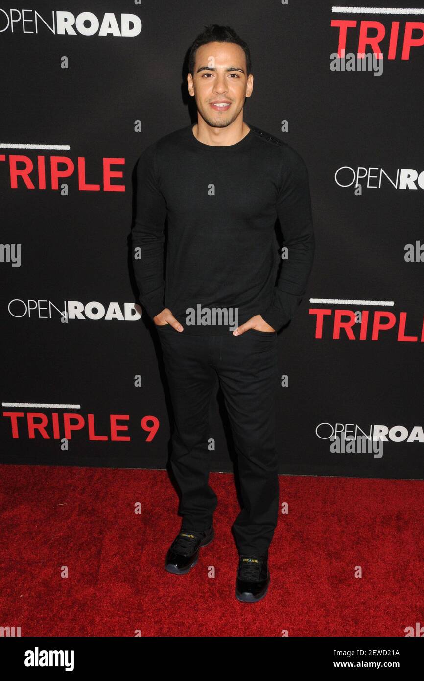 Victor Rasuk attending the "Triple 9" Los Angeles Premiere held at ...