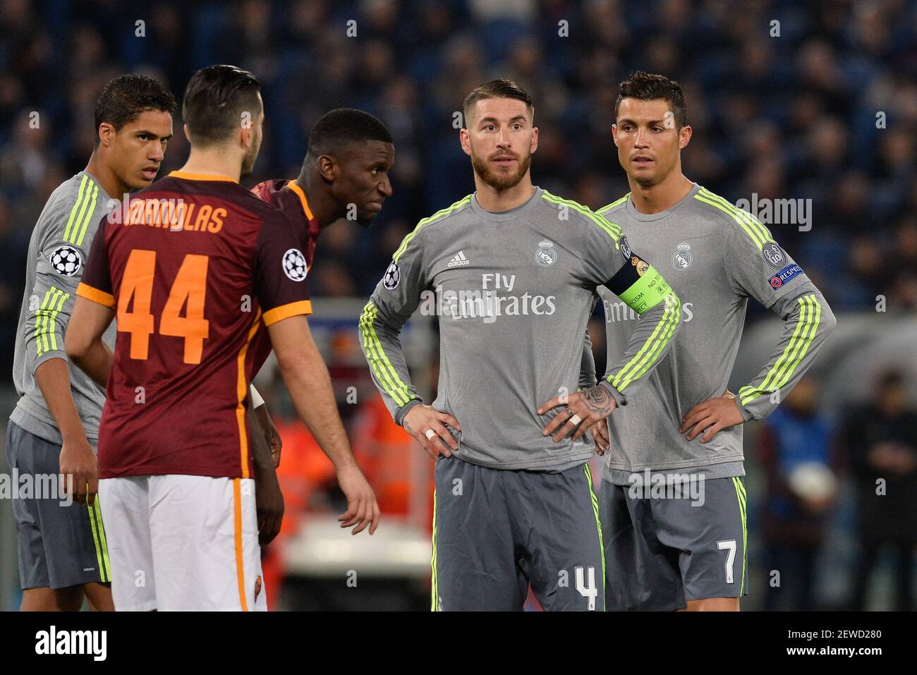 Real Madrid's Cristiano Ronaldo and Sergio Ramos during the champions ...