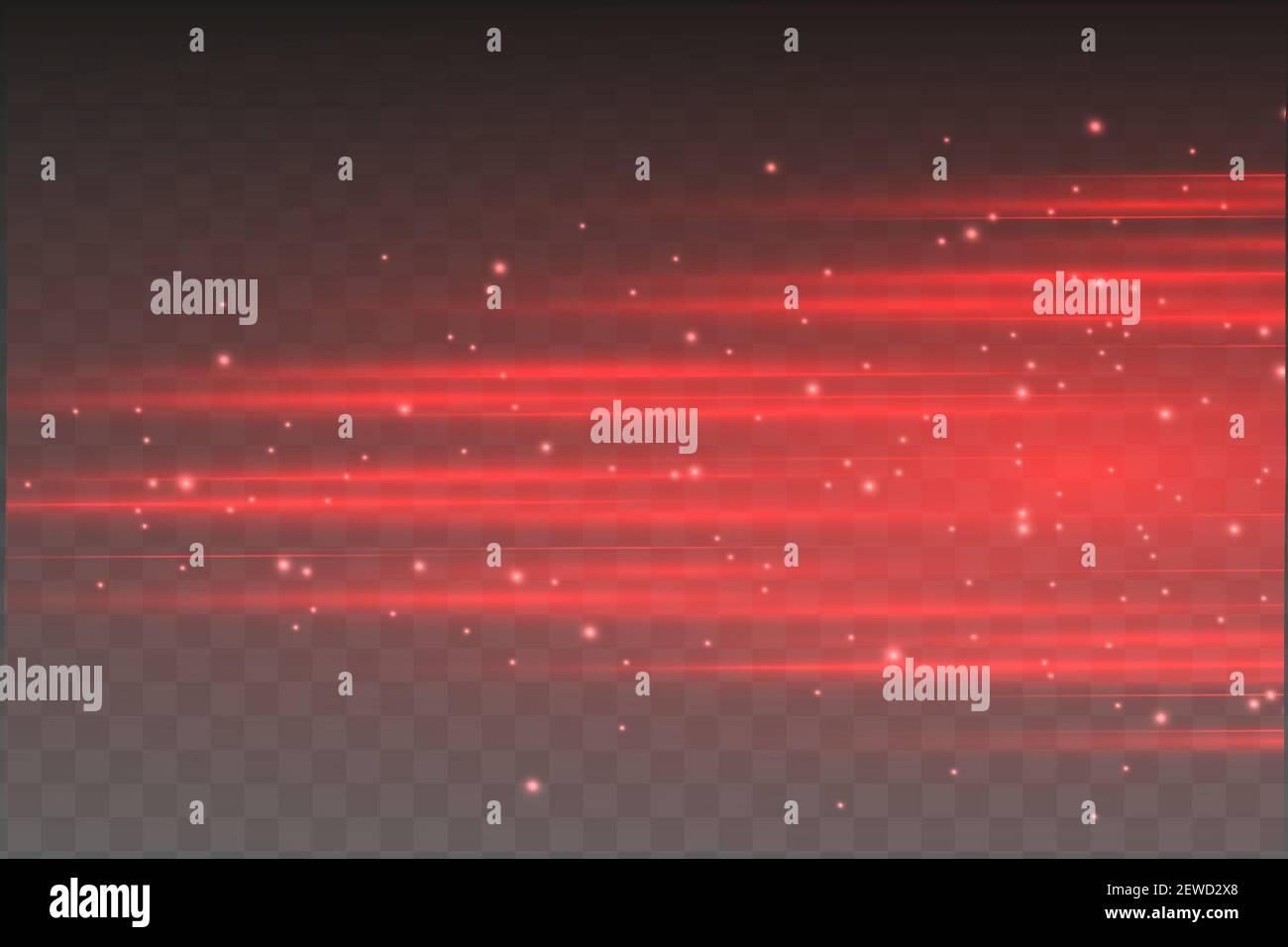 Abstract red laser beam. Transparent isolated on black background ...