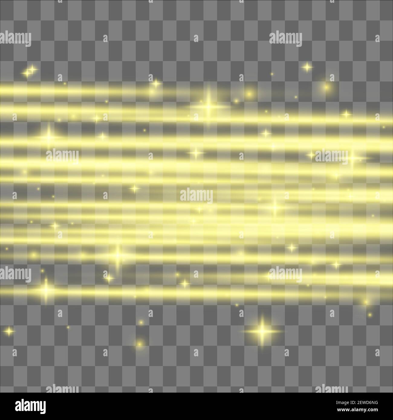 Abstract yellow laser beam. Transparent isolated on black background ...