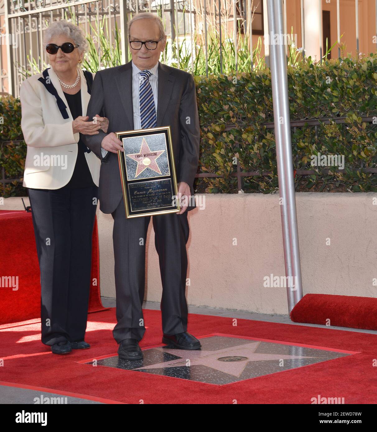 (L-R) Maria Travia and Composer Ennio Morricone at the ceremony ...