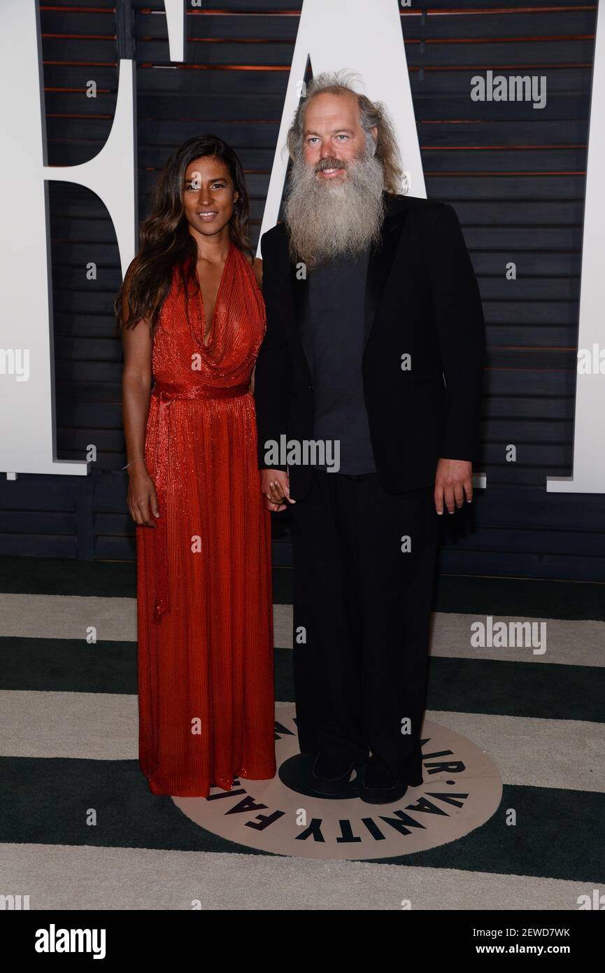 Rick Rubin and Mourielle Herrera arriving at the 2016 Vanity Fair Oscar ...