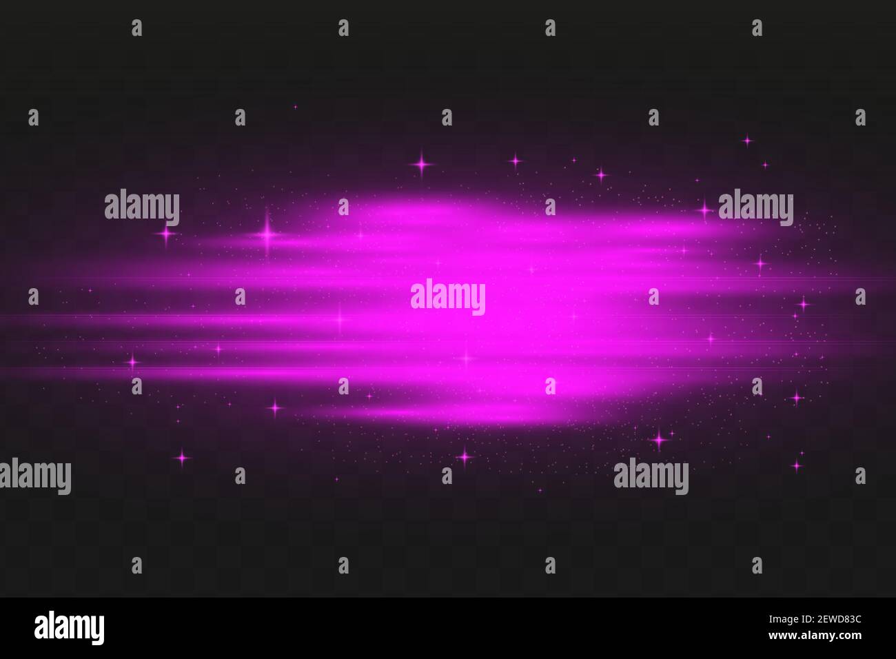 Purple horizontal lens flares pack. Laser beams, horizontal light rays ...