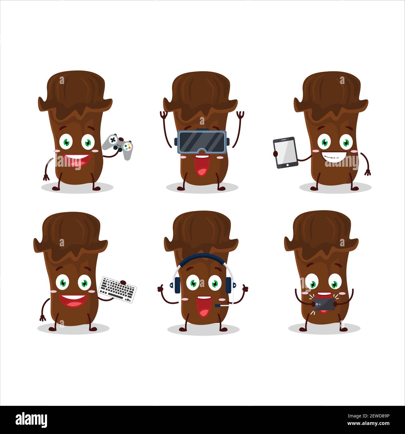 Clevo cartoon character are playing games with various cute emoticons ...