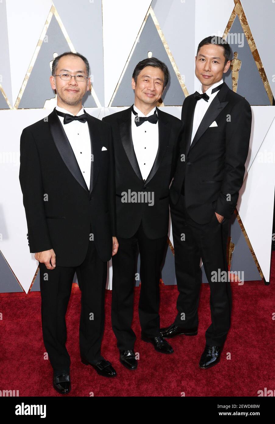 Hiromasa Yonebayashi, Yoshiaki Nishimura and Yohei Taneda arriving at ...