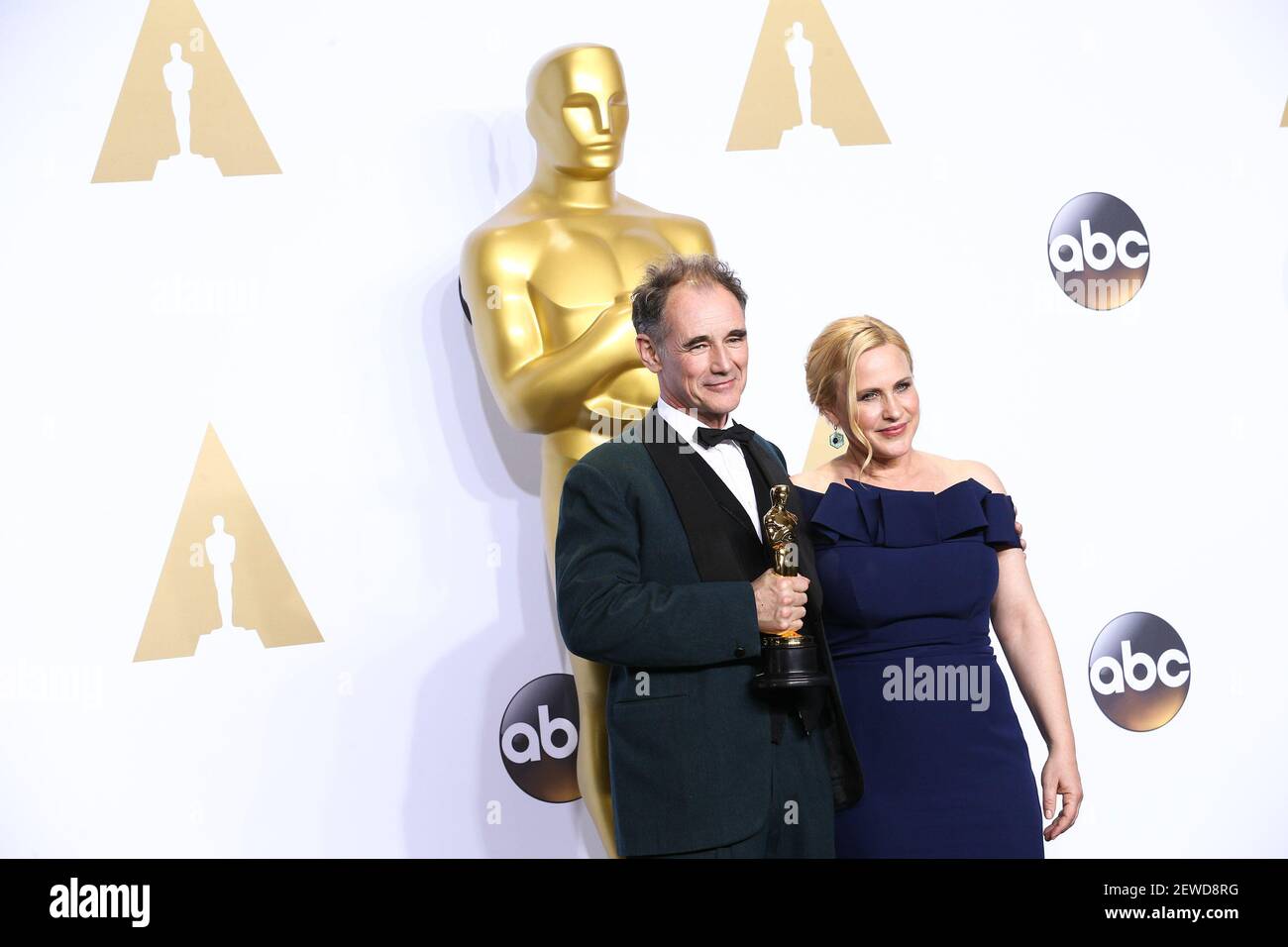 Mark Rylance and Patricia Arquette arriving at the 88th Academy Awards ...