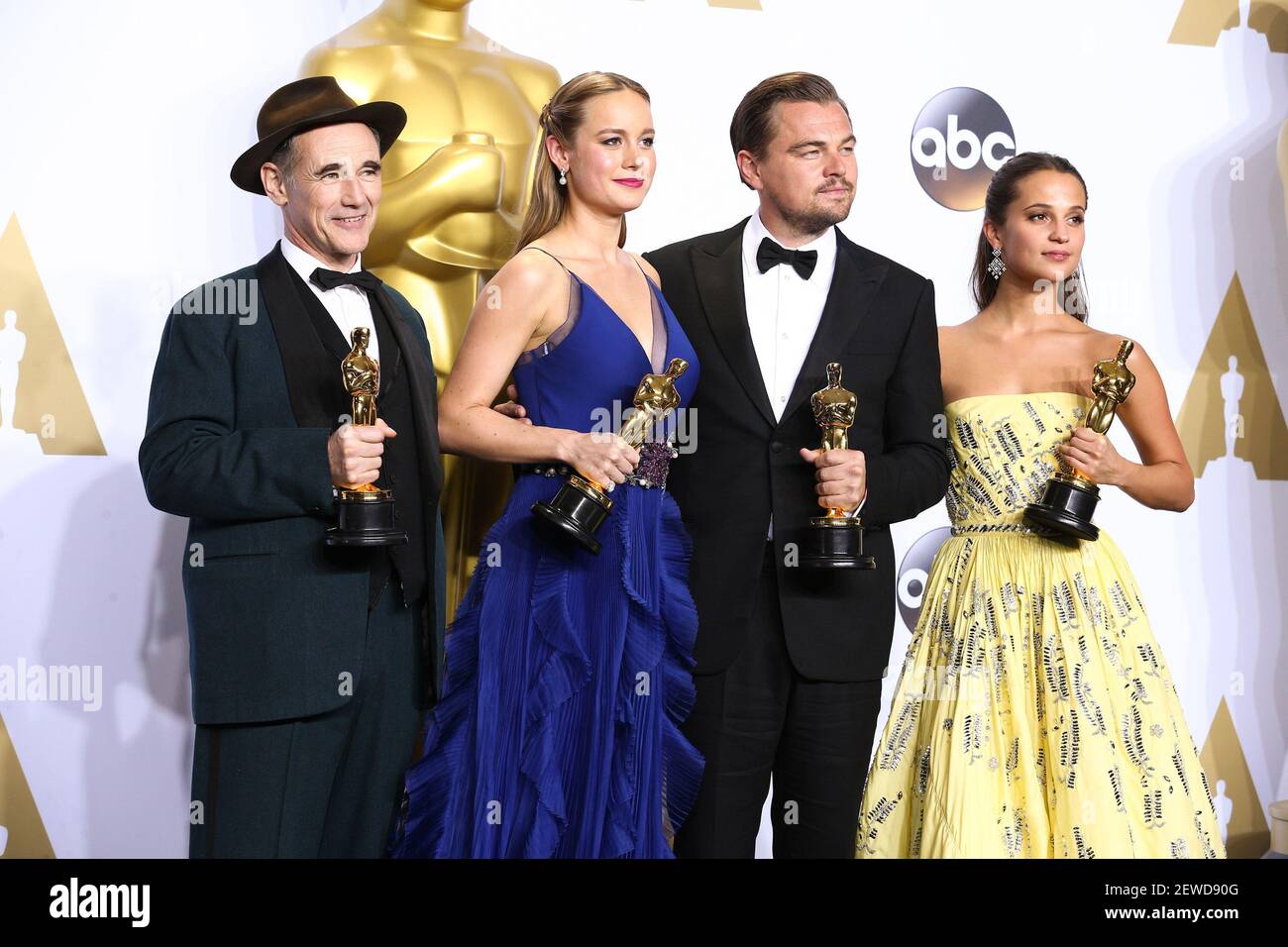 Alicia Vikander, Brie Larsen and Leonardo DiCaprio arriving at the 88th ...