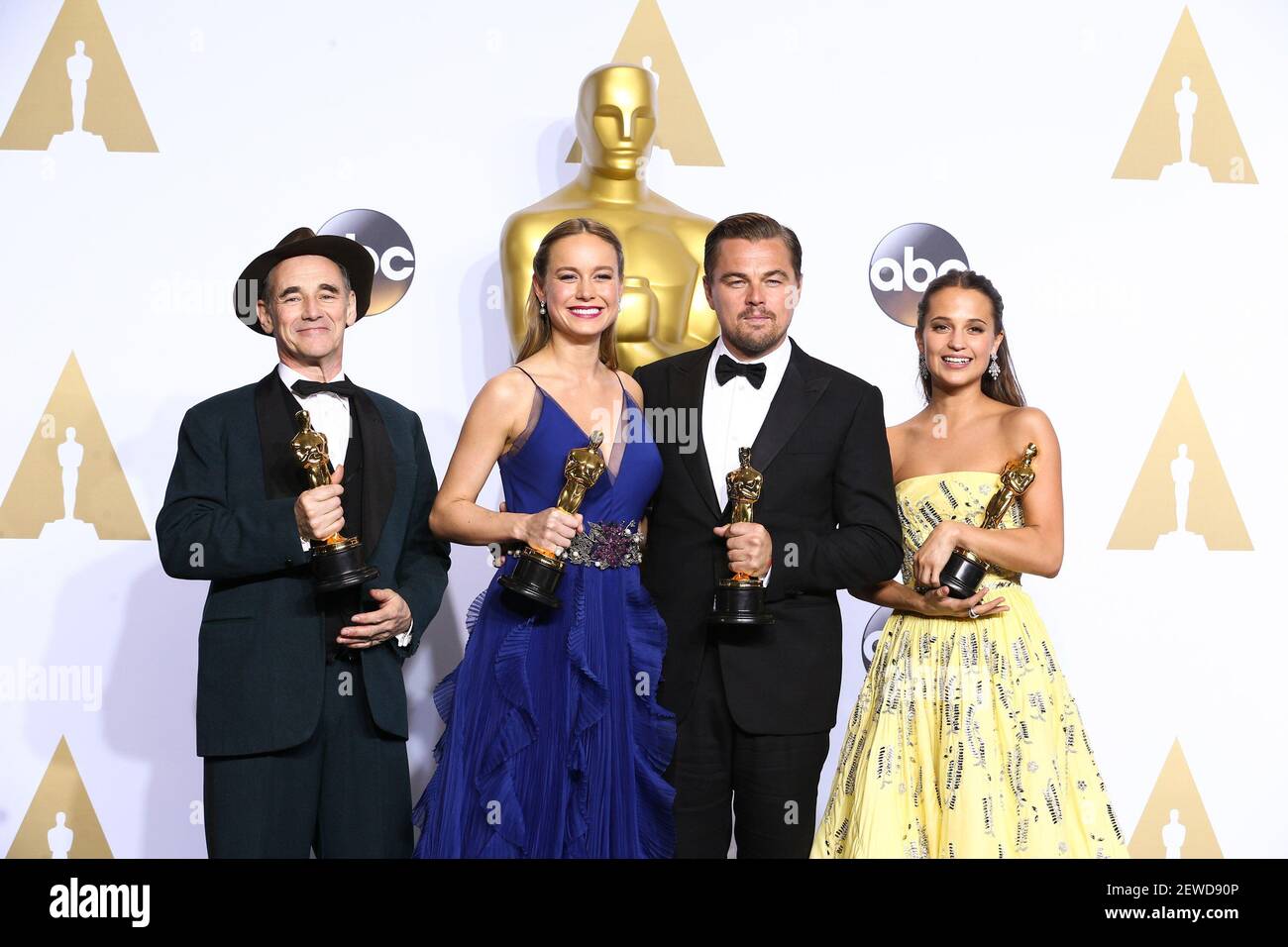 Alicia Vikander, Brie Larsen and Leonardo DiCaprio arriving at the 88th ...