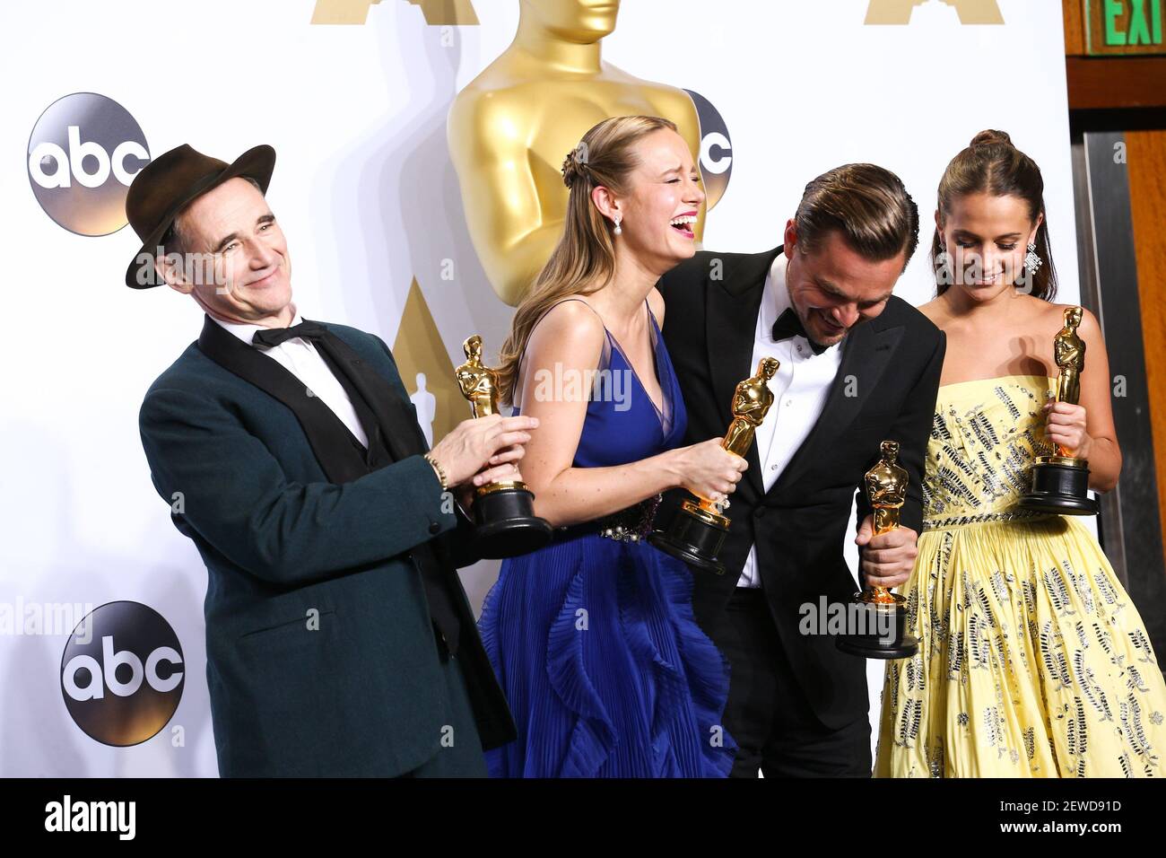 Alicia Vikander, Brie Larsen and Leonardo DiCaprio arriving at the 88th ...