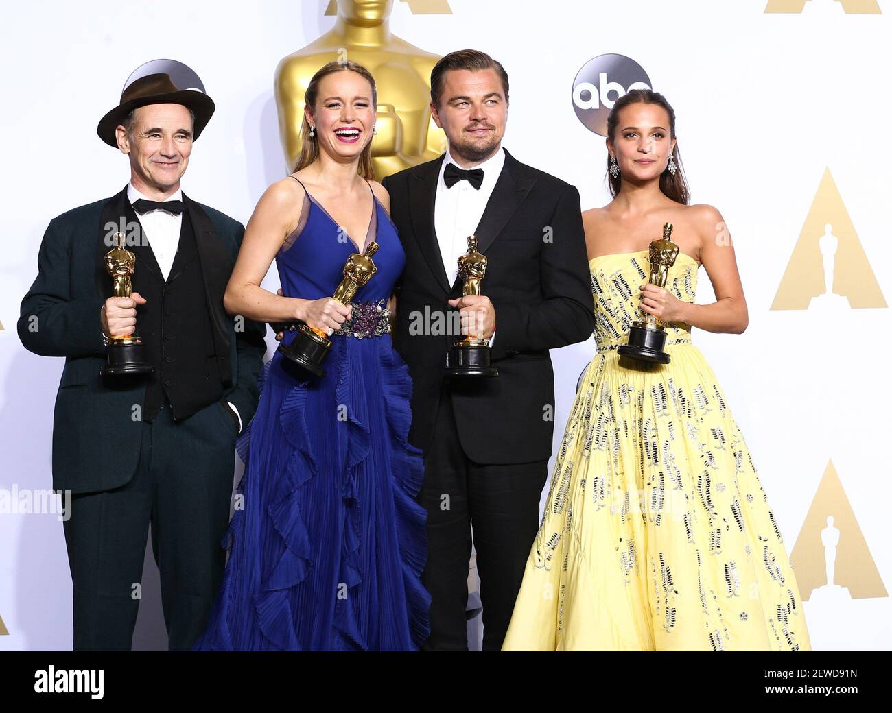 Alicia Vikander, Brie Larsen and Leonardo DiCaprio arriving at the 88th ...