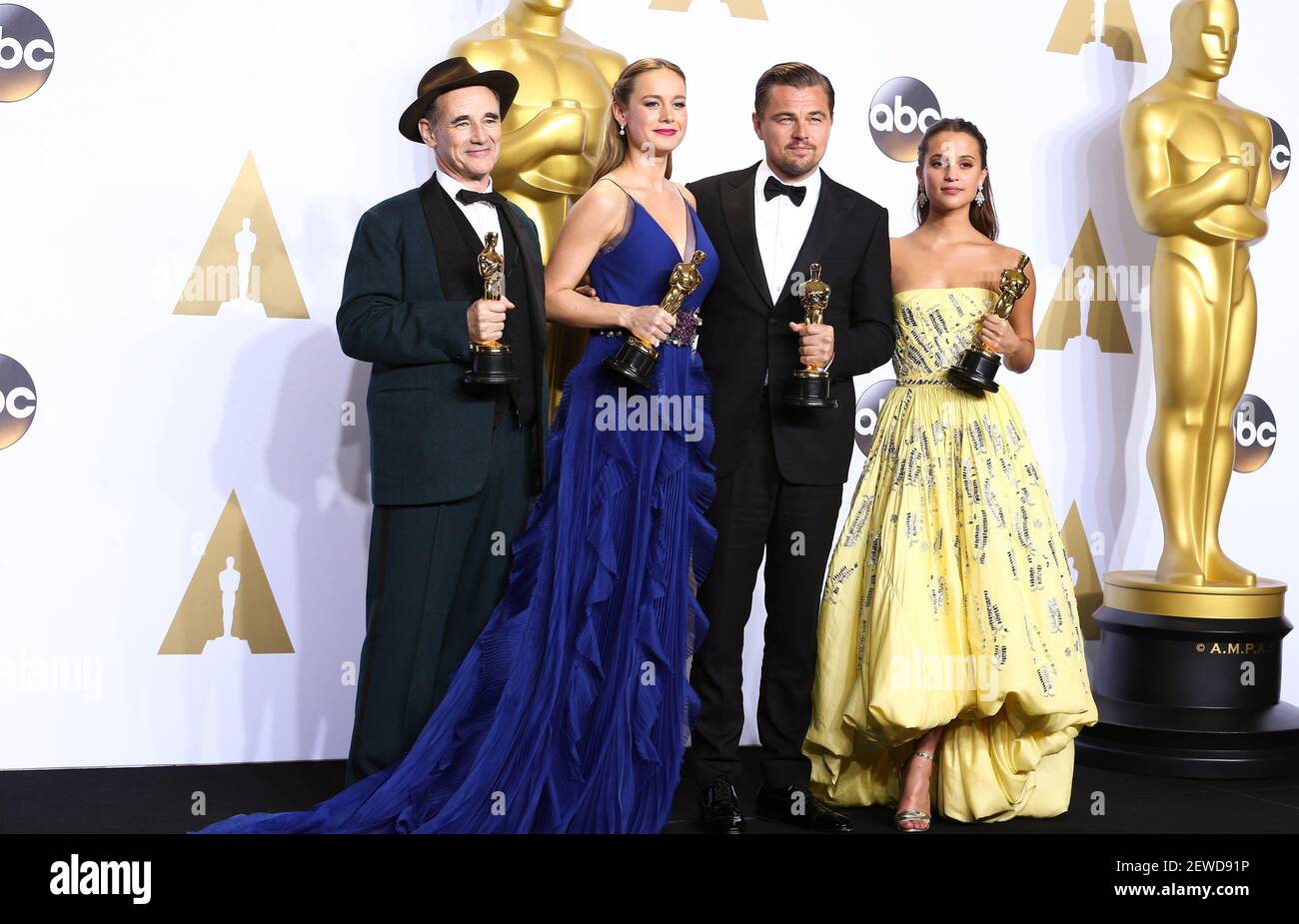 Alicia Vikander, Brie Larsen and Leonardo DiCaprio arriving at the 88th ...
