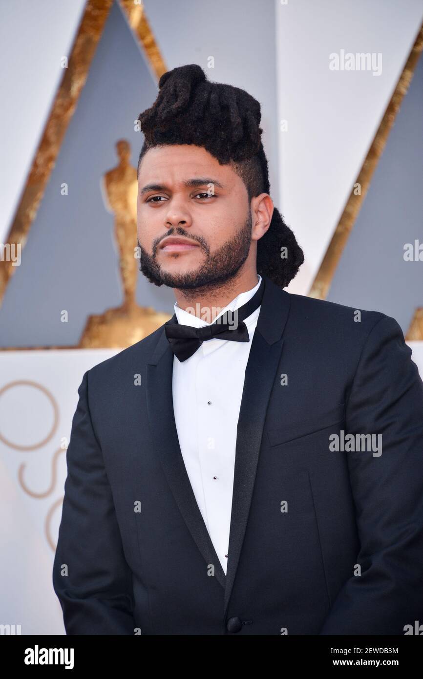 The Weeknd arriving at the 88th Academy Awards Ceremony held at the ...