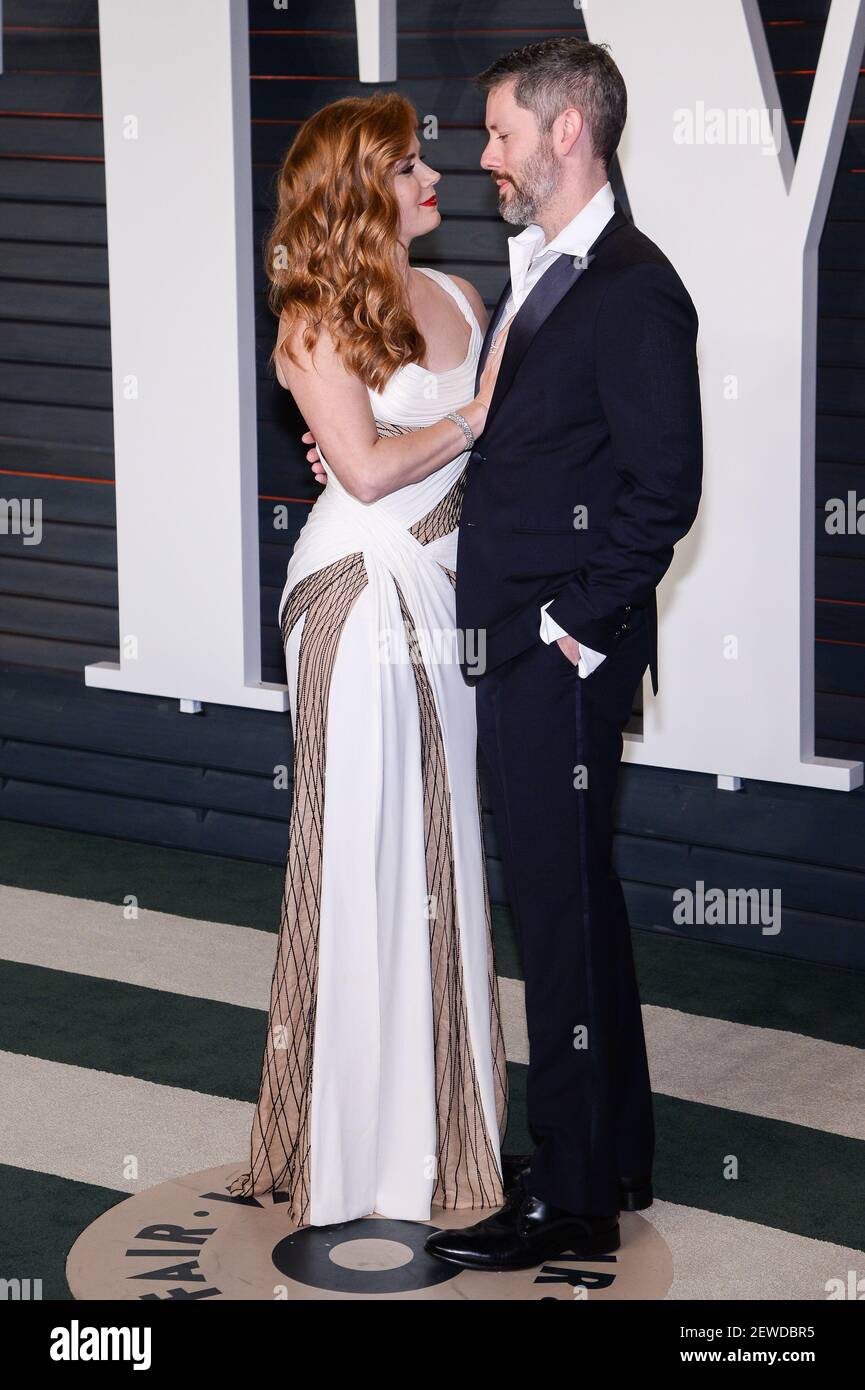 Darren Le Gallo and Amy Adams arriving at the 2016 Vanity Fair Oscar ...