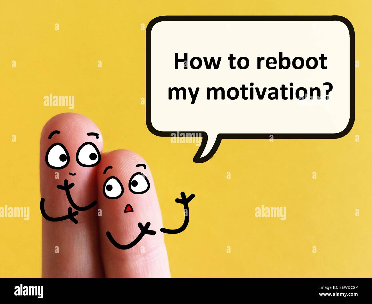 Two fingers are decorated as two person. One of them is asking another ...