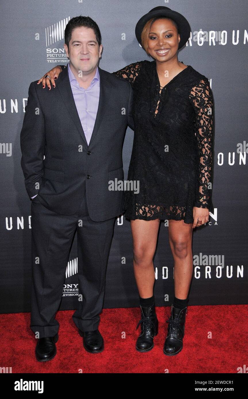 Joe Pokaski and Misha Green arrives at the WGN America's "Underground ...