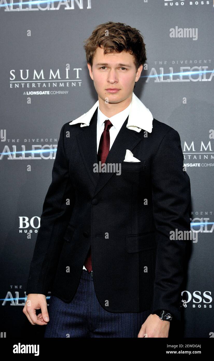 Actor Ansel Elgot attends the world premiere of "the Divergent Series ...