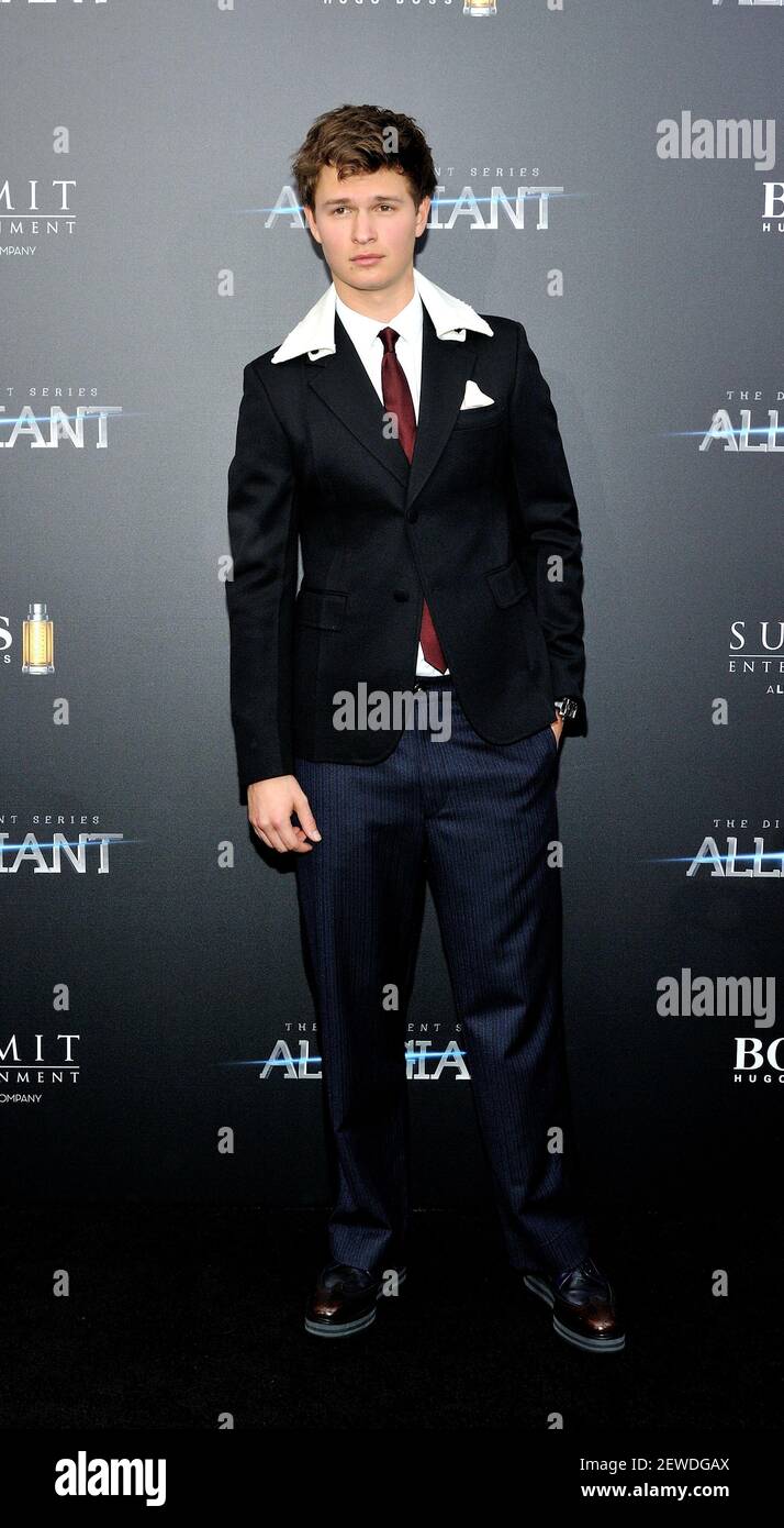 Actor Ansel Elgot attends the world premiere of "the Divergent Series ...